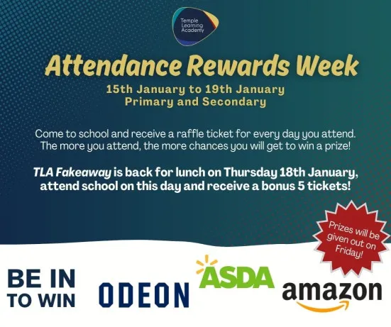 Temple Learning Academy - Red Kite Learning Trust - Attendance Rewards Week